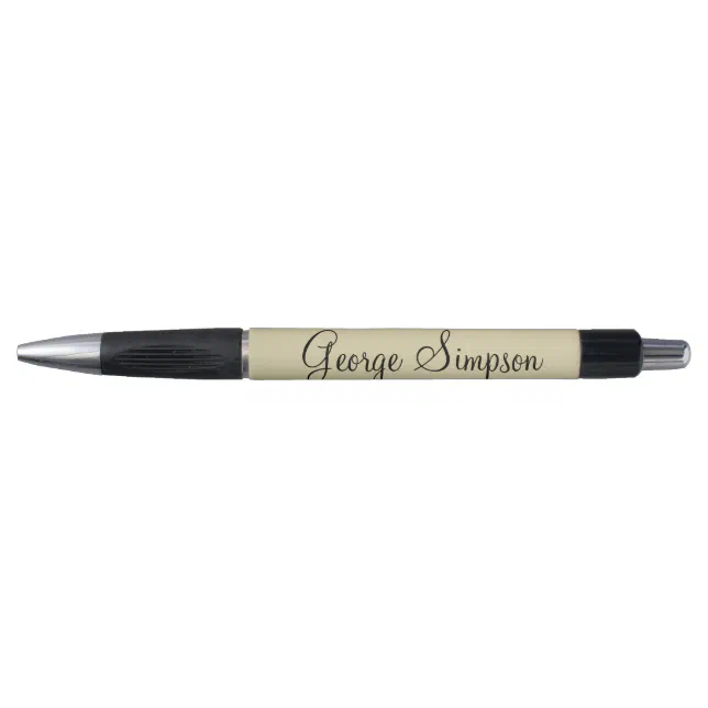 Modern Cream and Black Custom Name Template Pen | Zazzle