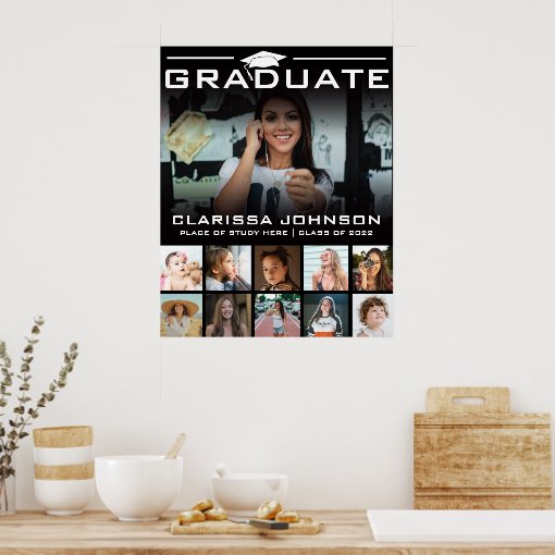 Modern Create Your Own Graduation Photo Collage Poster | Zazzle