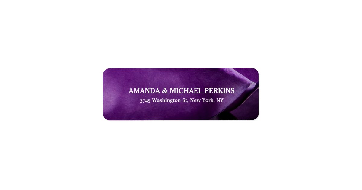 Modern Creative Blossom Violet Color Family Style Label | Zazzle
