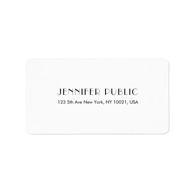Modern Creative Design Trendy White Template Label | Zazzle