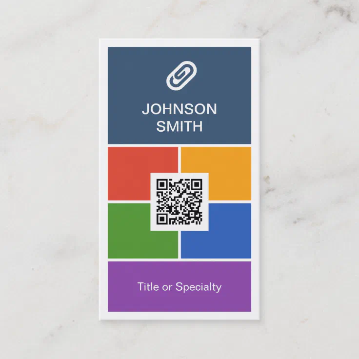 Modern Creative Flat Metro Style with QR Code Business Card | Zazzle