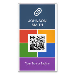 Modern Creative Flat Metro Style with QR Code Magnetic Business Card ...