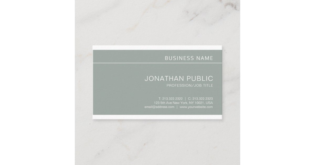 Modern Creative Green Sleek Professional Plain Business Card | Zazzle