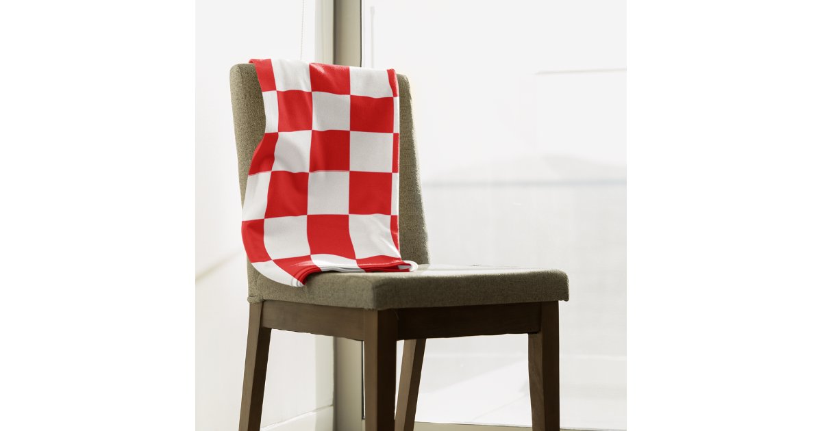 Modern Croatian Red Checker Pattern Fleece Blanket | Zazzle