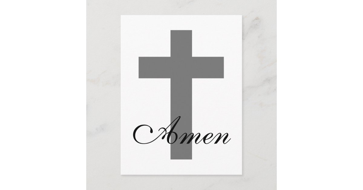 modern CROSS + AMEN | Postcard | Zazzle