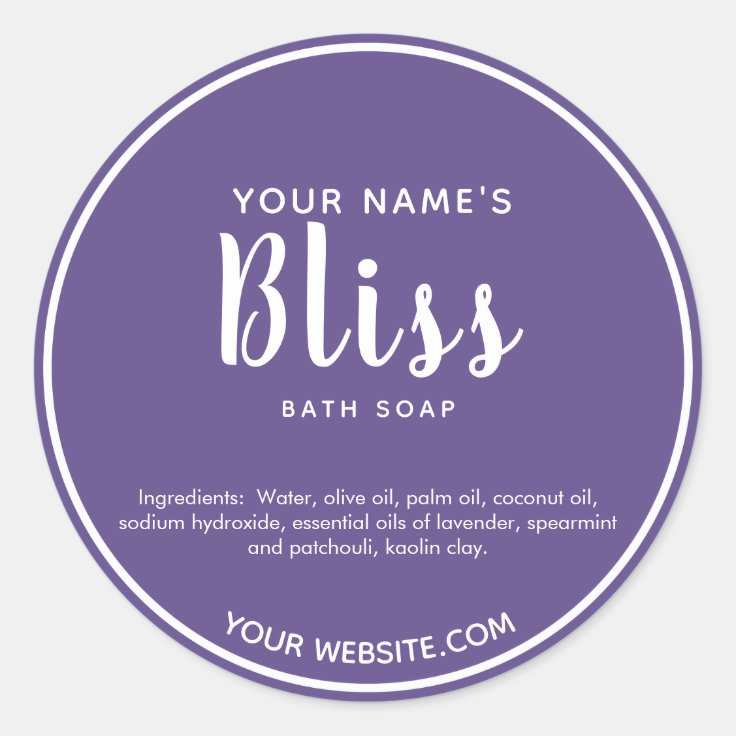 Modern Cursive Handmade Soap Labels Round Custom | Zazzle