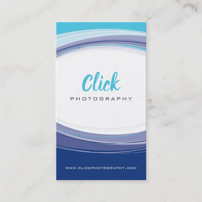 MODERN CURVE DESIGN minimal aqua navy blue gray Business Card | Zazzle