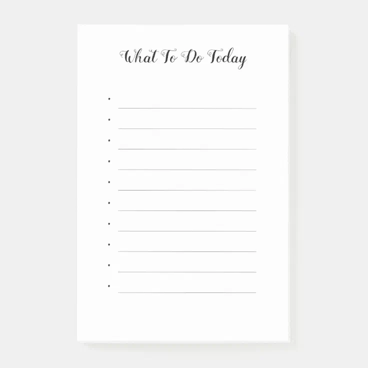 Modern Custom Black Lined To Do List Post-it Notes | Zazzle
