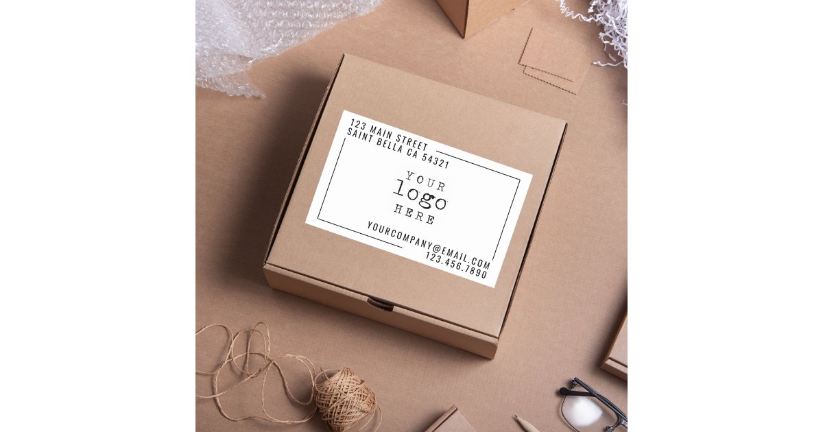 Modern Custom Business Company Logo Rectangular Sticker | Zazzle