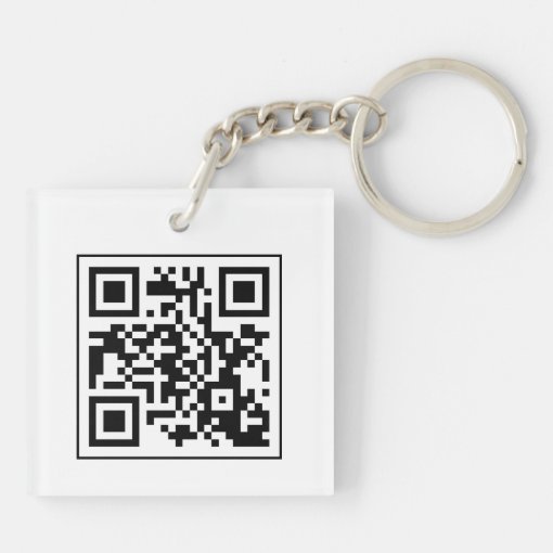 Modern Custom Business Logo and QR Code Keychain | Zazzle