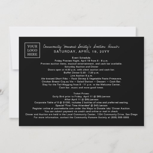 Modern Custom Business Logo Company Event Party Invitation | Zazzle
