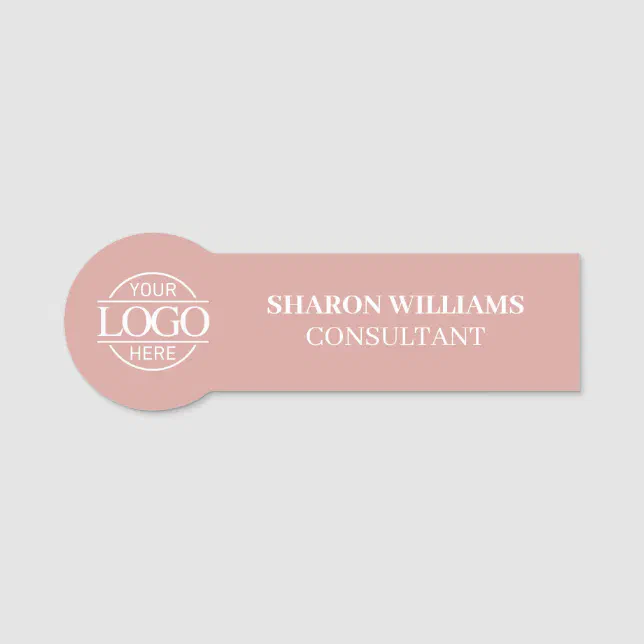 Modern Custom Business Logo Magnetic Employee Name Tag | Zazzle