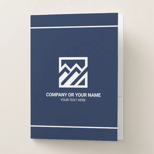 Modern Custom Business Logo Pocket Folder | Zazzle