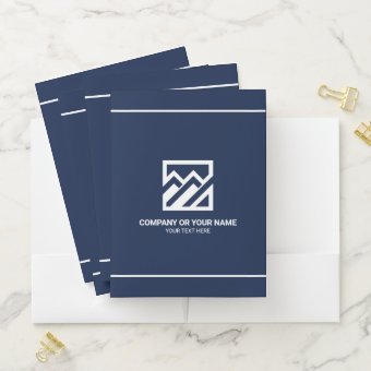 Modern Custom Business Logo Pocket Folder | Zazzle