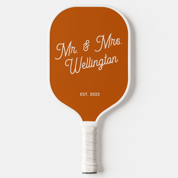 Modern Custom Color Script Wedding Couple Name Pic Pickleball Paddle modern-custom-color-script-wedding-couple-name-pic-pickleball-paddle
