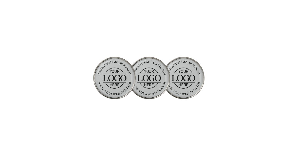 Modern Custom Company Business Logo Gray Branded Golf Ball Marker | Zazzle