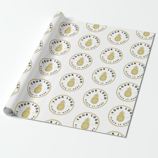 Modern Custom Company Logo Branded Business Gift Wrapping Paper | Zazzle