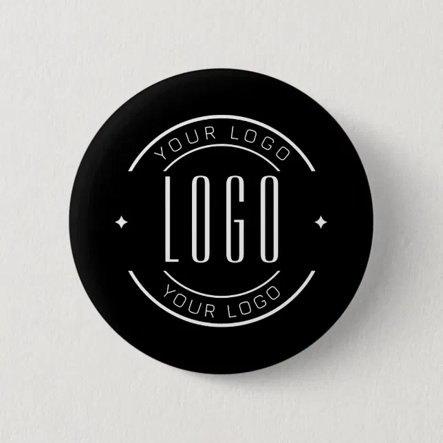 Modern custom company logo business branded button | Zazzle