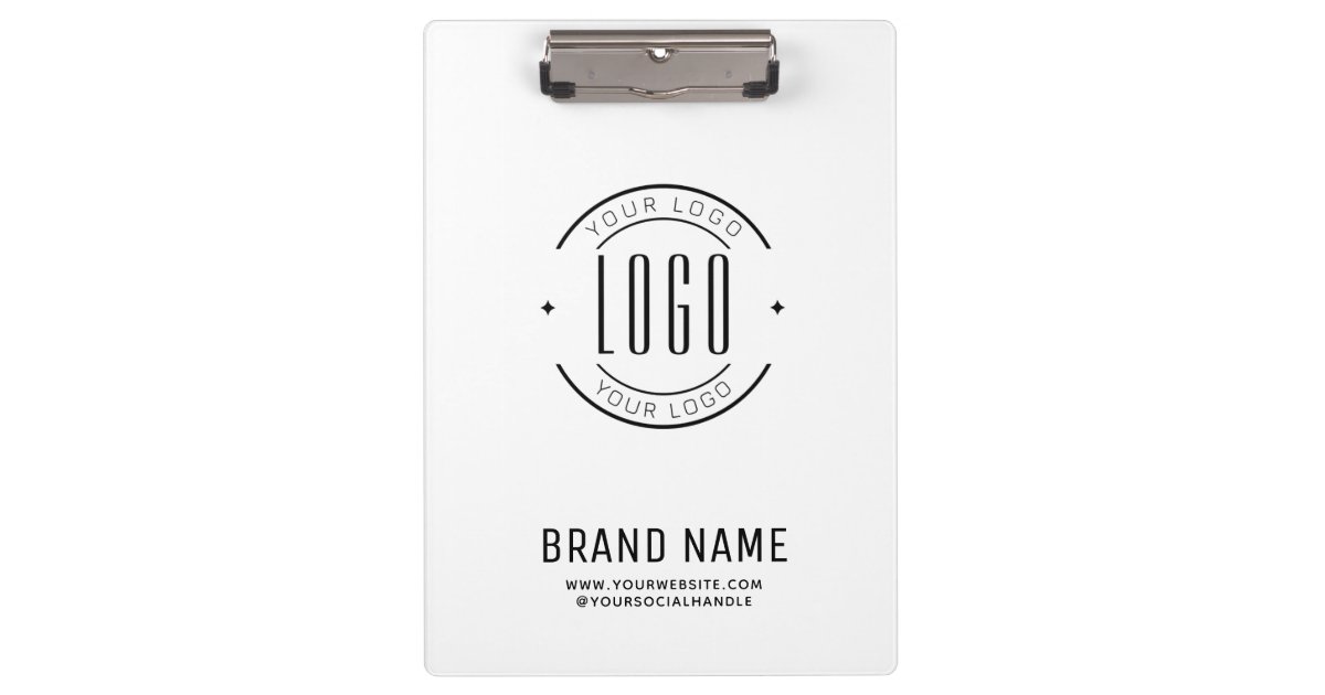 Modern custom company logo business branded clipboard | Zazzle