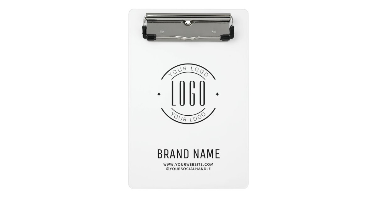 Modern custom company logo business branded mini clipboard | Zazzle