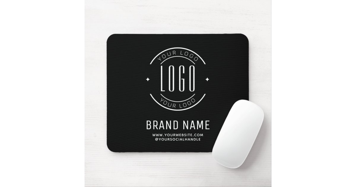 Modern custom company logo business branded mouse pad | Zazzle