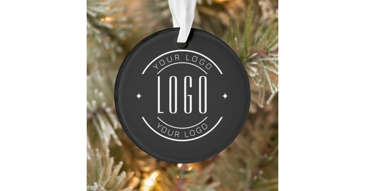 Modern custom company logo business branded ornament | Zazzle