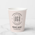 Modern custom company logo business branded paper cups | Zazzle