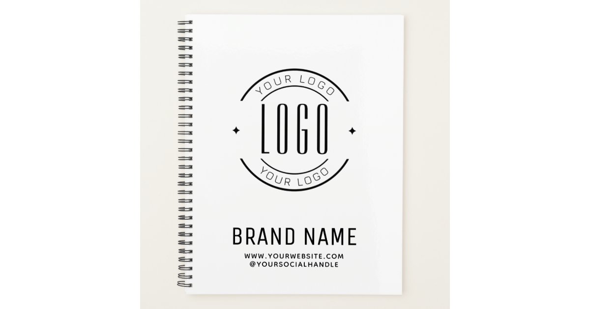 Modern custom company logo business branded planner | Zazzle