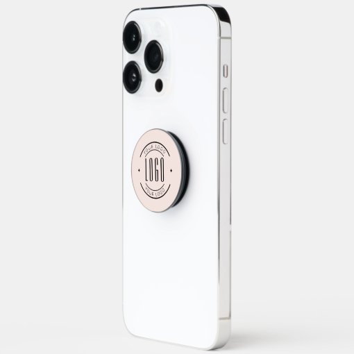 Modern custom company logo business branded PopSocket | Zazzle