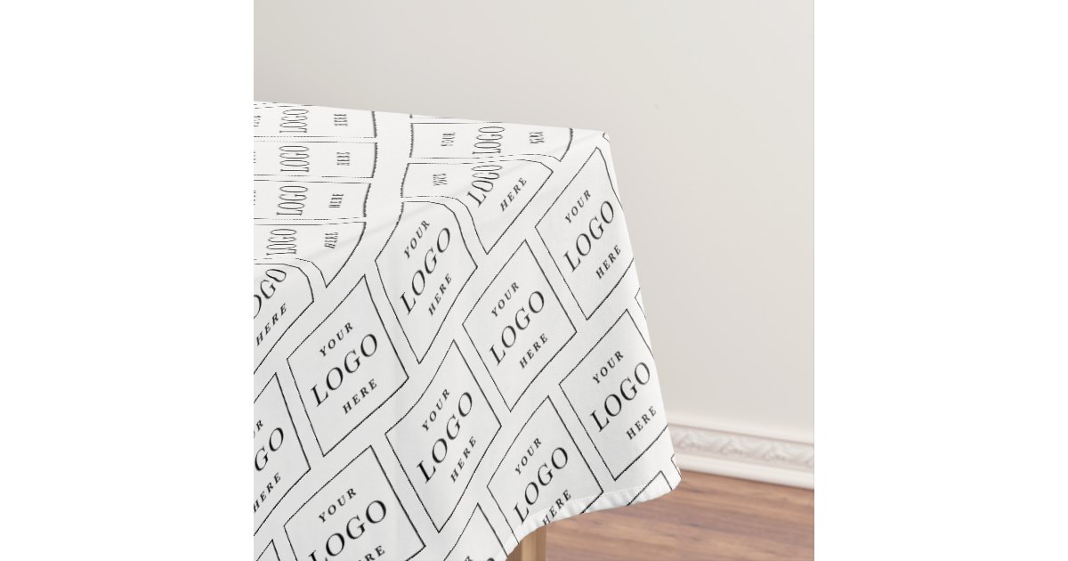 Modern Custom Company Logo Business Promotional Tablecloth | Zazzle