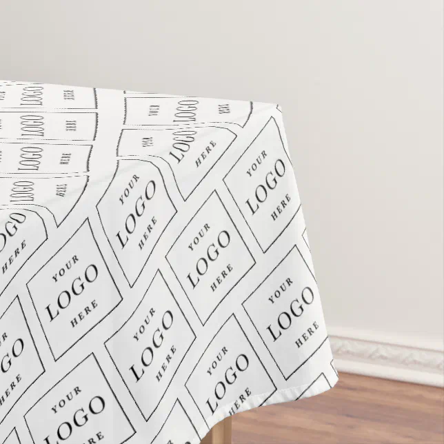 Modern Custom Company Logo Business Promotional Tablecloth | Zazzle