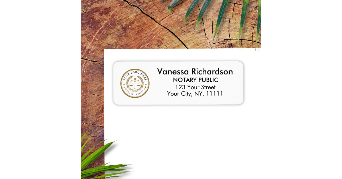 Modern Custom Company Logo Notary Return Address Label | Zazzle