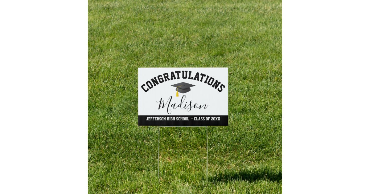 Modern Custom Congratulations Graduate Sign | Zazzle