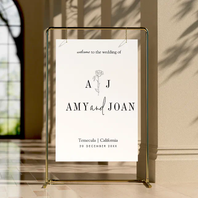 Modern Custom Couple Initial Wedding Floral Foam Board | Zazzle