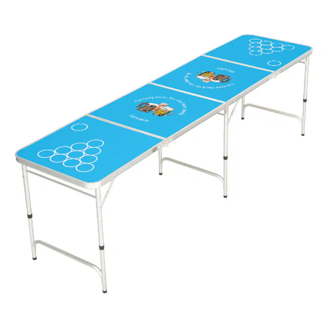 Modern Custom Cyan Blue Beer Pong Table | Zazzle