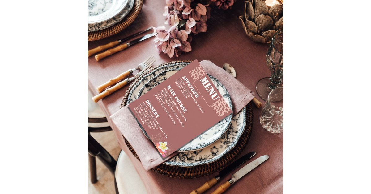 Modern Custom Design Wedding Table Menu Cards | Zazzle