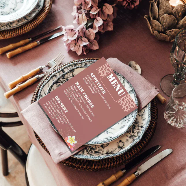 Modern Custom Design Wedding Table Menu Cards | Zazzle