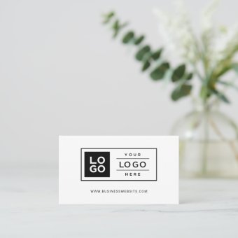 Modern Custom Employee Name with Business Logo Business Card | Zazzle