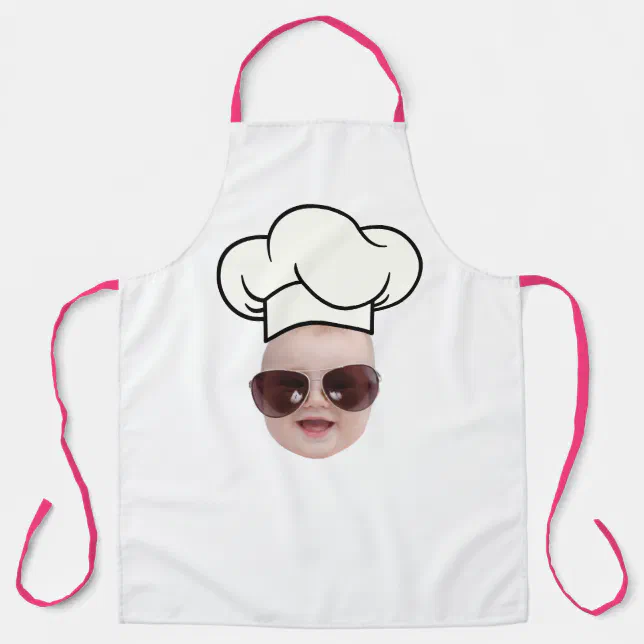 Modern Custom Face Photo Personalized Gift Apron | Zazzle