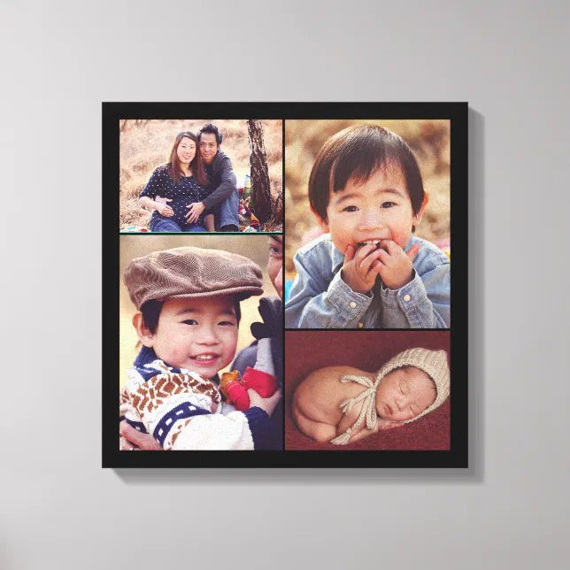 Modern Custom Family Photo Collage Canvas Print | Zazzle