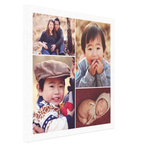 Modern Custom Family Photo Collage Canvas Print | Zazzle