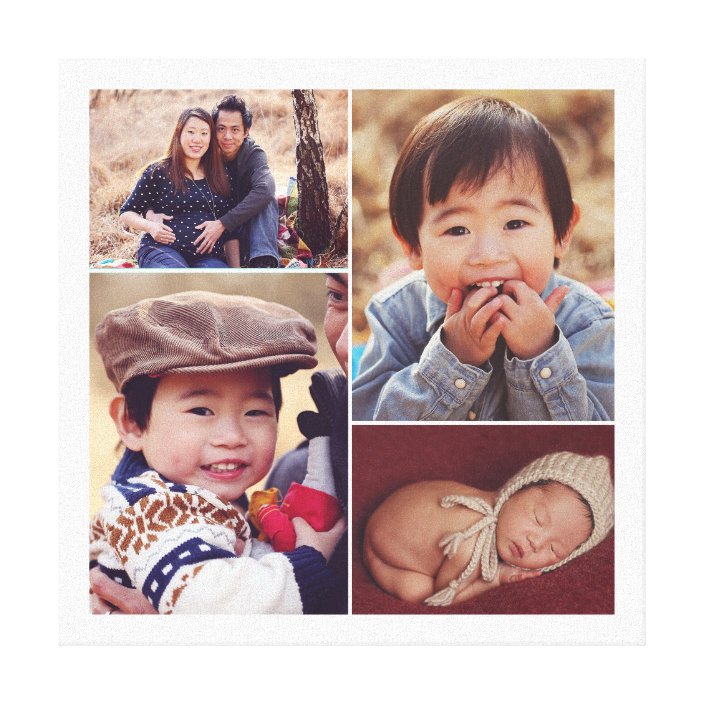 Modern Custom Family Photo Collage Canvas Print | Zazzle.com