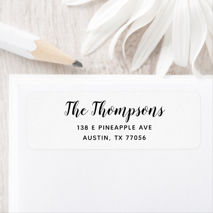Modern Custom Family Script Return Address Label | Zazzle