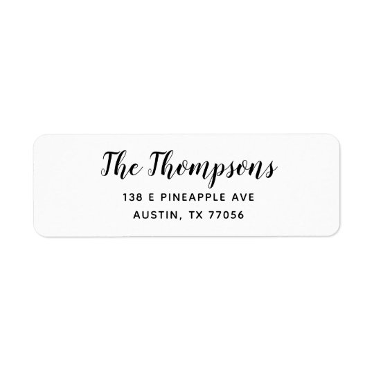 Modern Custom Family Script Return Address Label | Zazzle.com