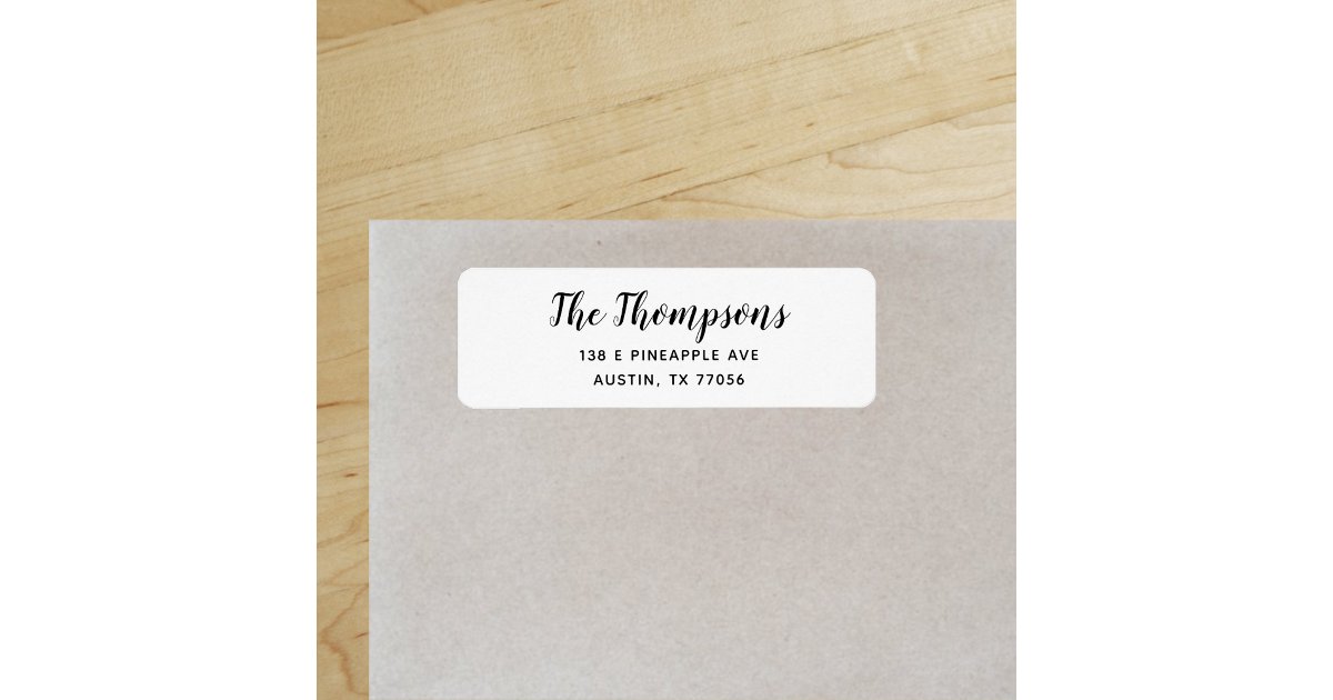 Modern Custom Family Script Return Address Label | Zazzle