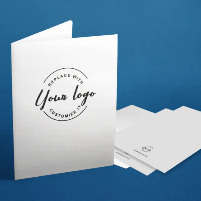 Modern Custom large Business Logo website Pocket Folder | Zazzle