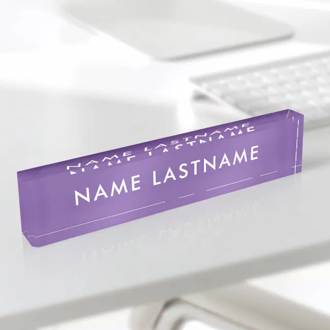 Modern Custom Light Purple Simple Minimalist Desk Name Plate | Zazzle