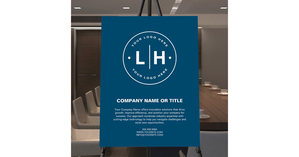 Modern Custom Logo Business Foam Board | Zazzle