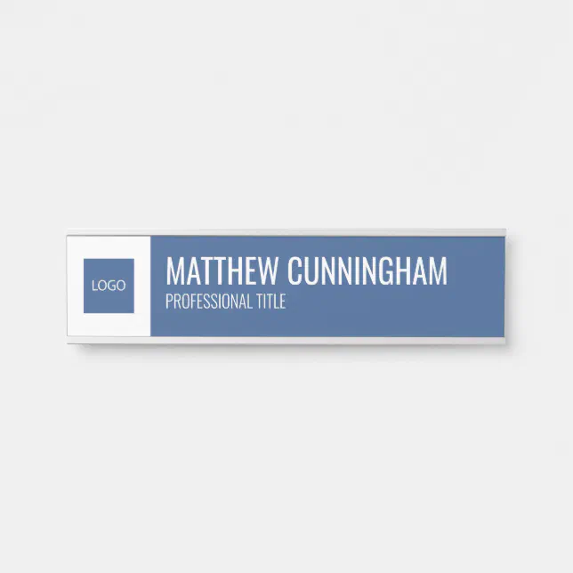 Modern Custom Logo Employee Name Job Title Door Sign | Zazzle