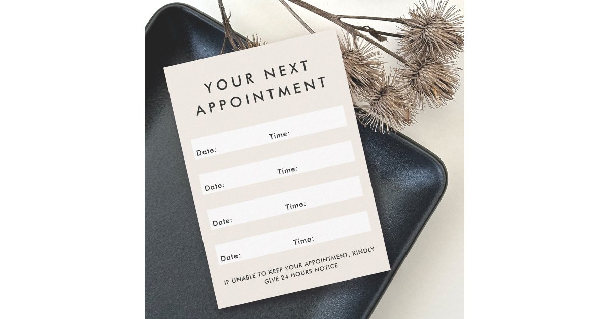 Modern custom logo vertical appointment card | Zazzle